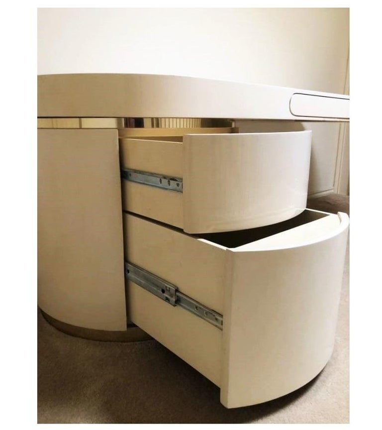 Streamlined "Ponte" Single Pedestal Lacquered Desk Designed by J. Wade ...