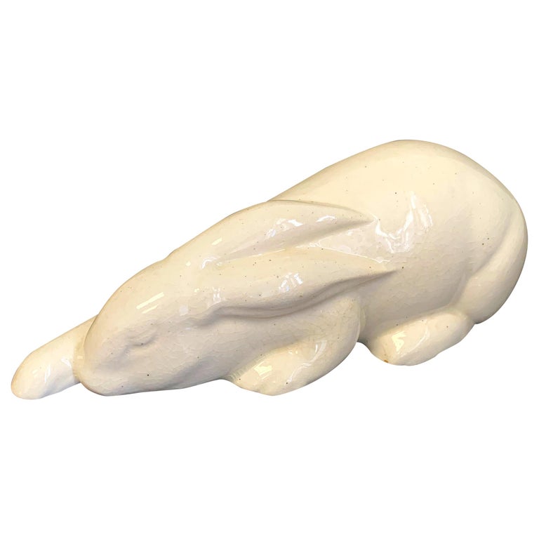 Streamlined Rabbit, Rare Art Deco Sculpture by Primavera, France at 1stDibs