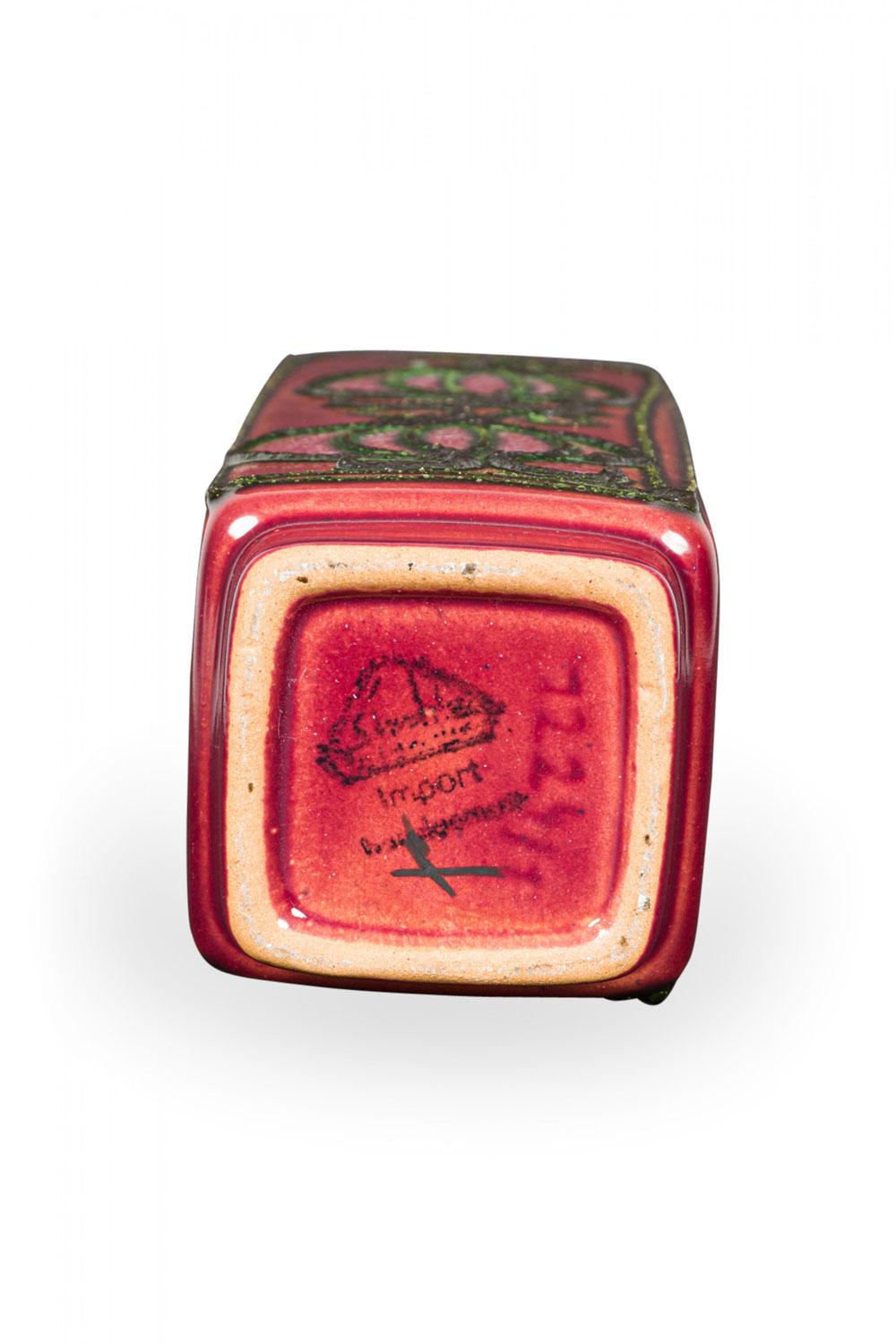 Strehla Keramik East German Mid-Century Raised Design Glazed Square ...