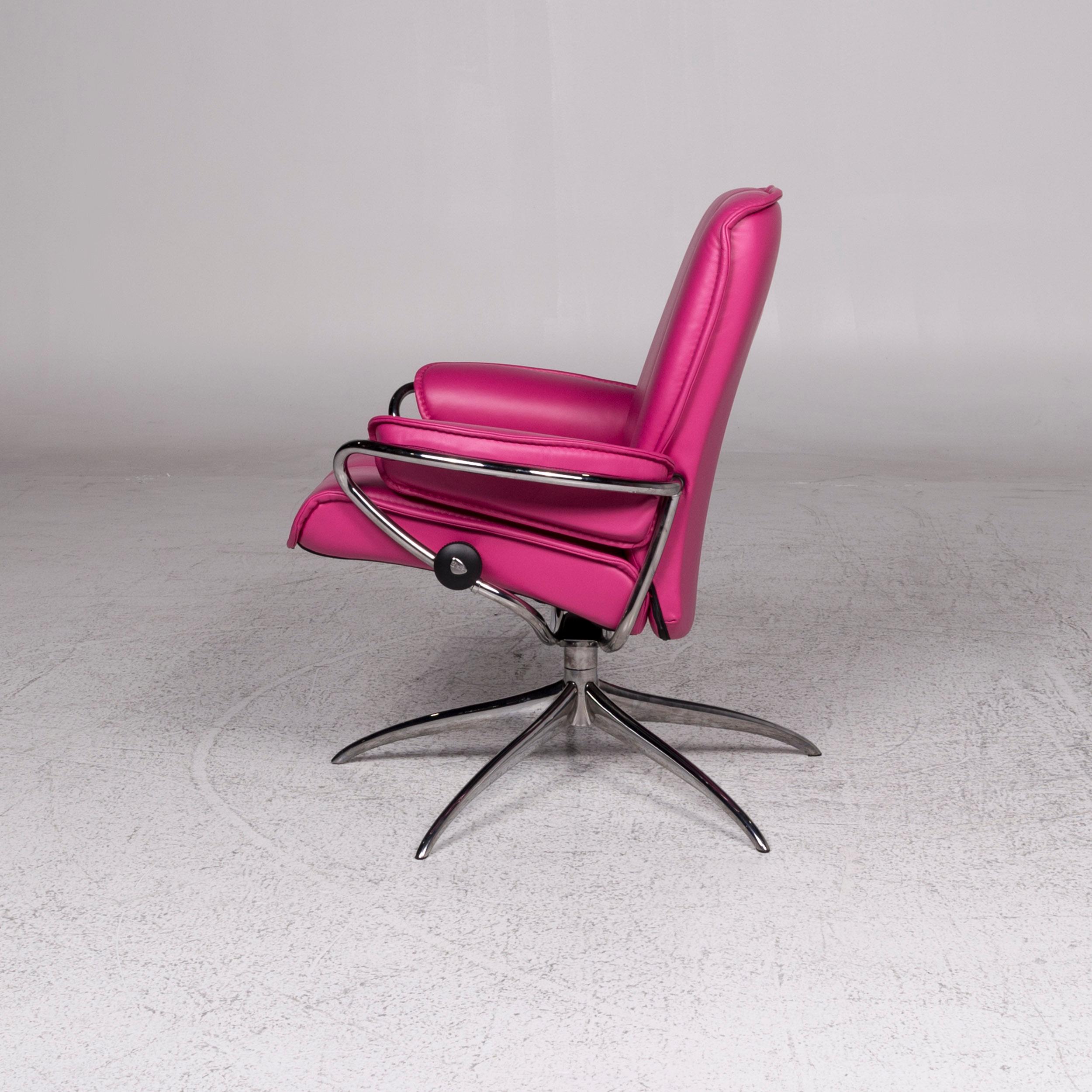 Stressless City Designer Leather Armchair Pink For Sale at 1stDibs ...