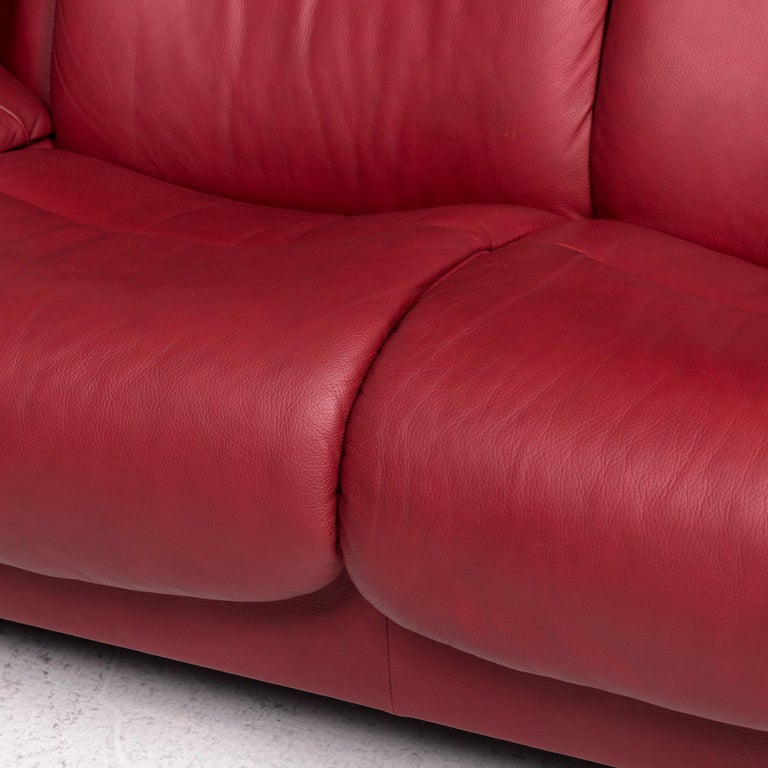 Stressless Eldorado Leather Corner Sofa Red Sofa Function Relax ...