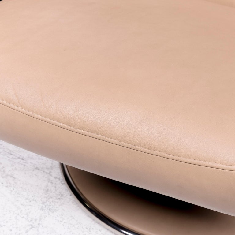 Stressless Jazz M Designer Leather Armchair with Stool Beige Genuine ...
