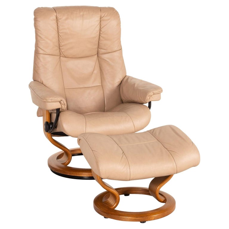 Stressless Mayfair Leather Armchair Incl. Stool Beige Relaxation ...