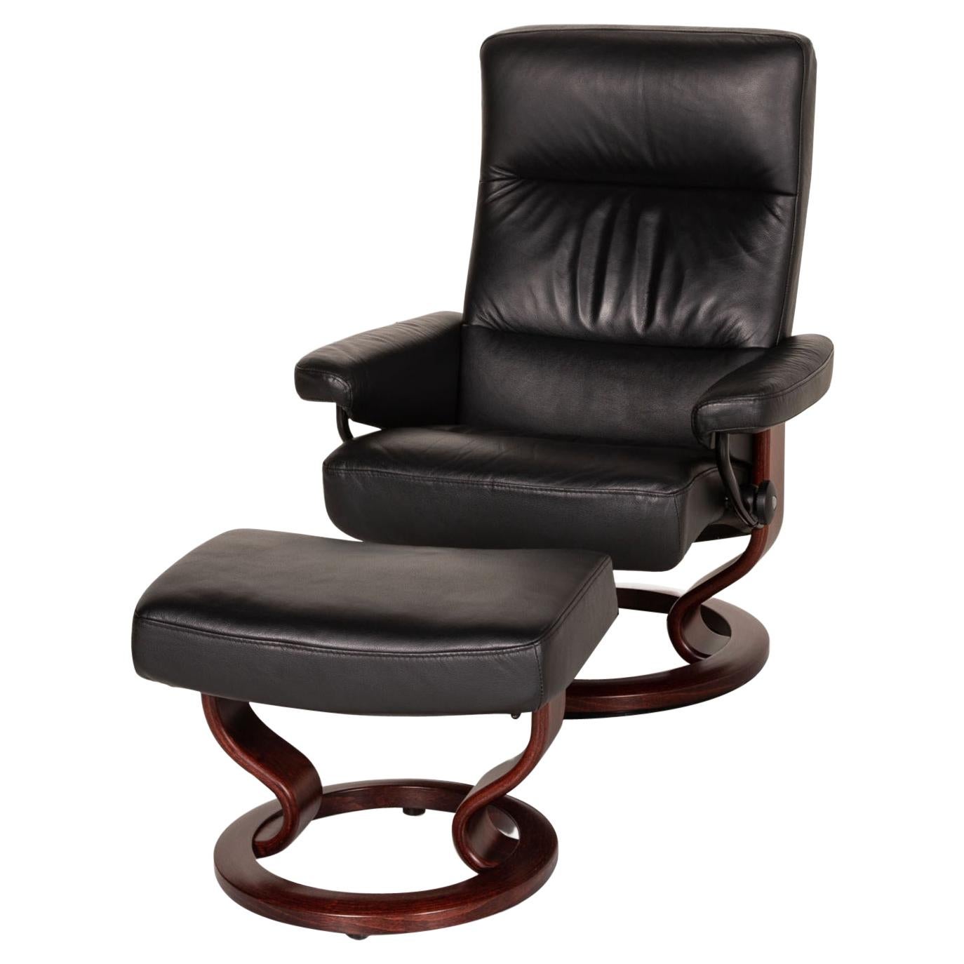 Stressless Memphis Leather Armchair Black Incl. Stool Function Relax ...