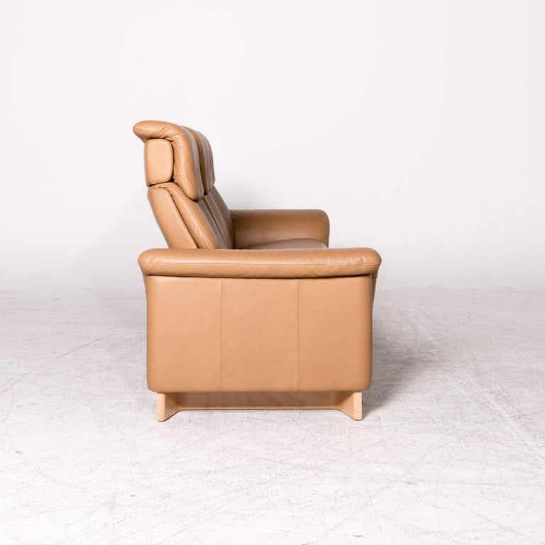 Stressless Paradise Designer Leather High Back Sofa Beige Genuine ...
