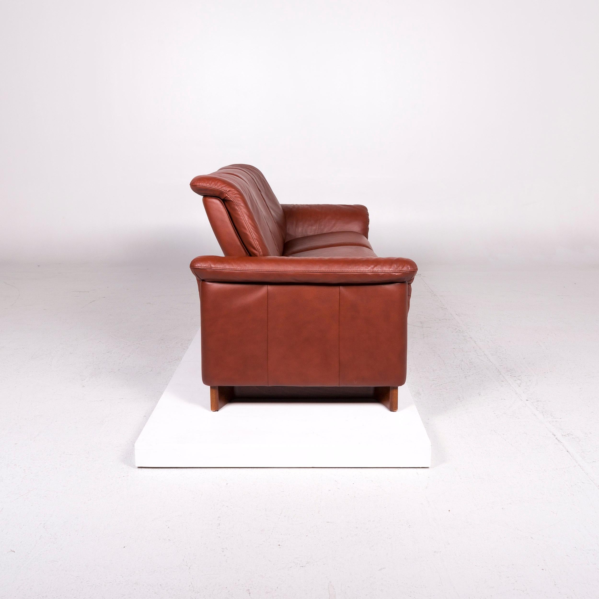 Stressless Paradise Leather Sofa Rust Brown Three-Seat Couch at 1stDibs ...