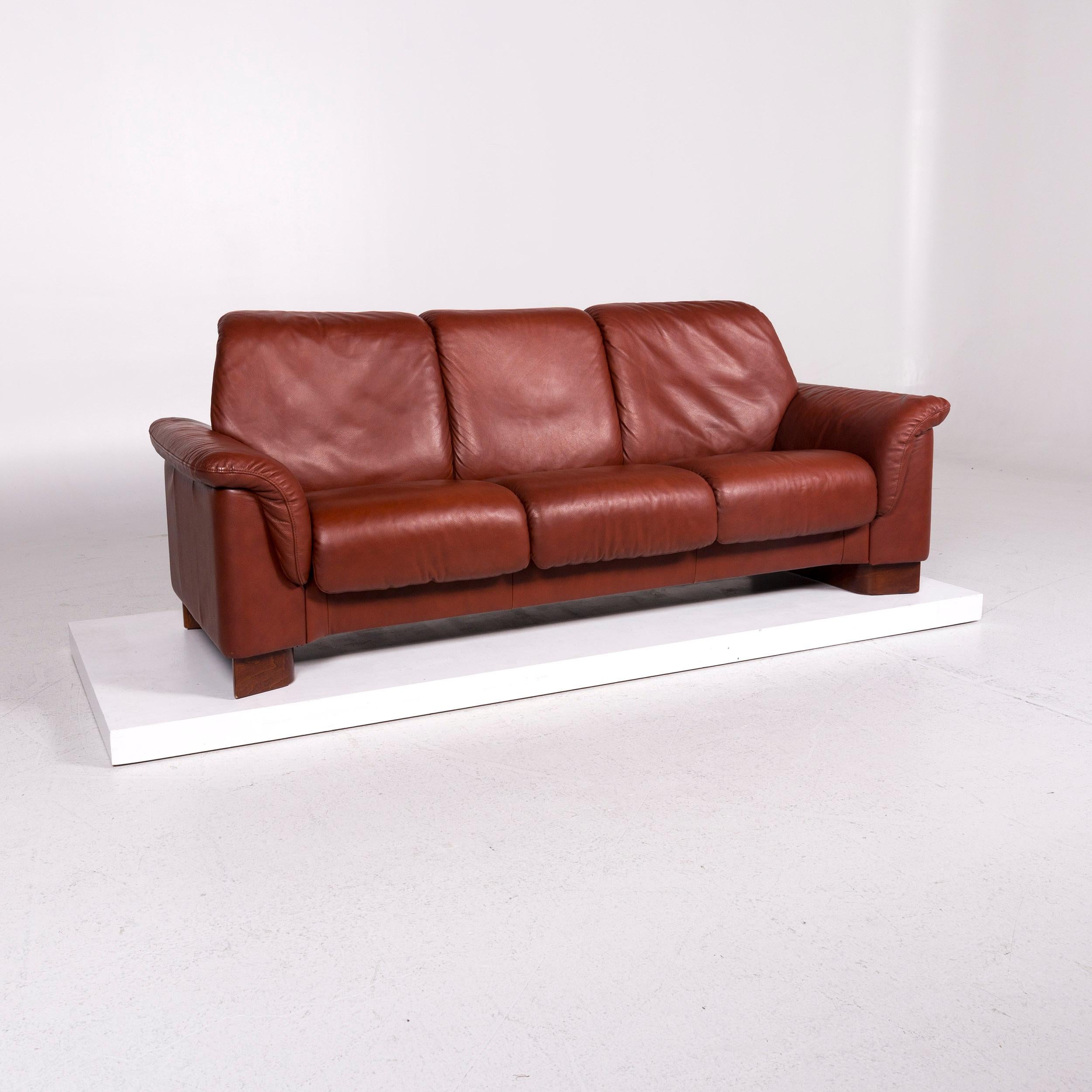 Stressless Paradise Leather Sofa Rust Brown Three-Seat Couch at 1stDibs ...