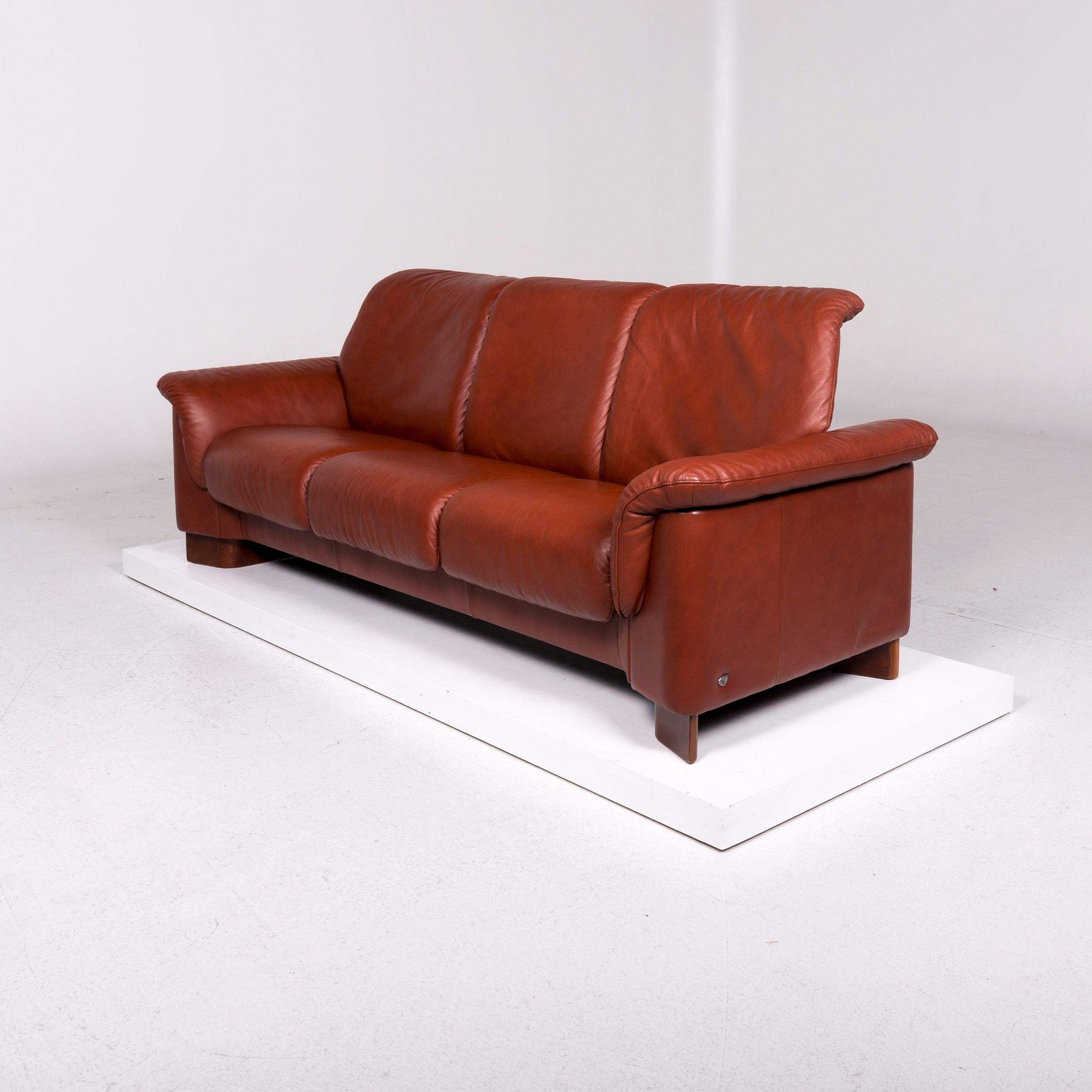 Stressless Paradise Leather Sofa Rust Brown Three-Seat Couch at 1stDibs ...