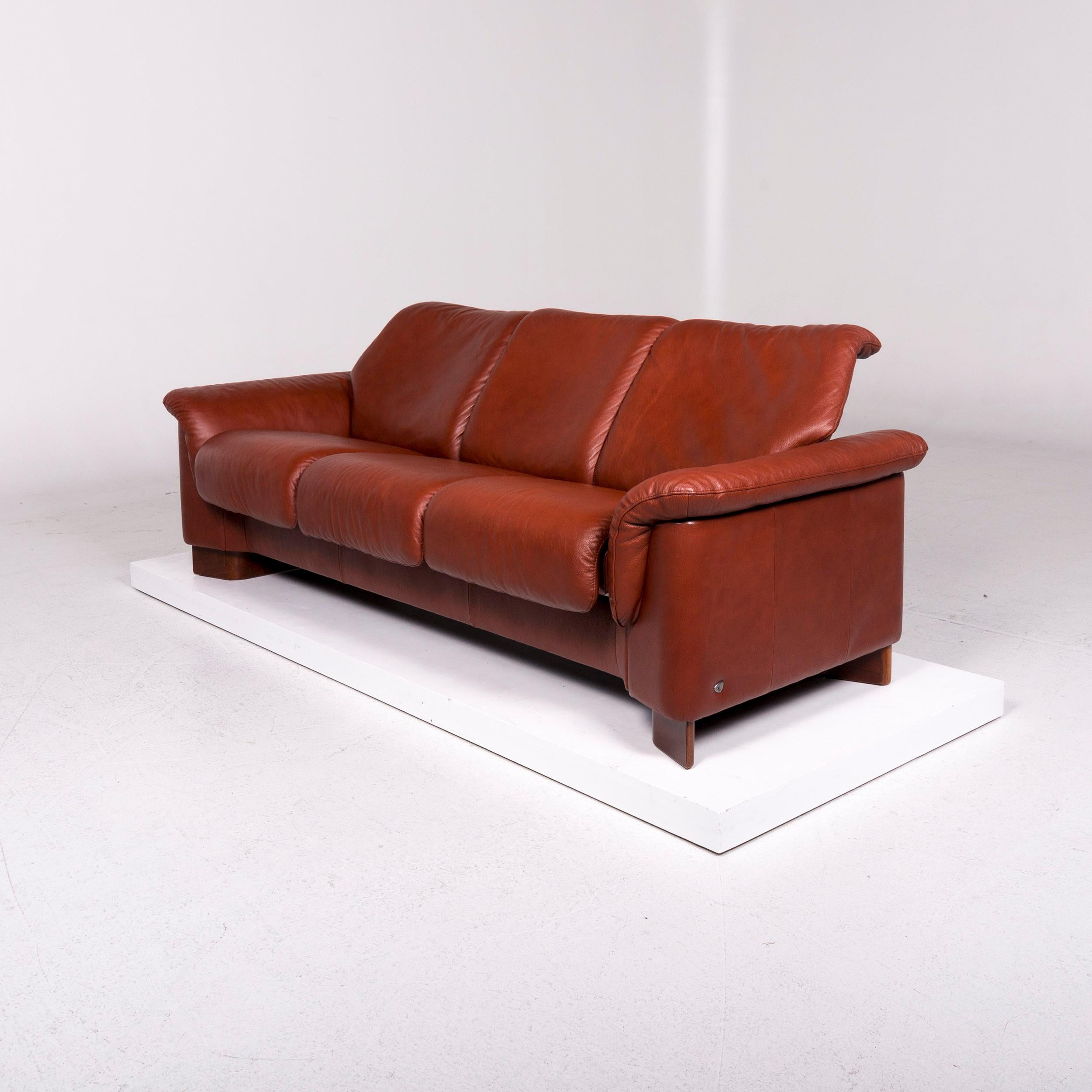 Stressless Paradise Leather Sofa Rust Brown Three-Seat Couch at 1stDibs ...