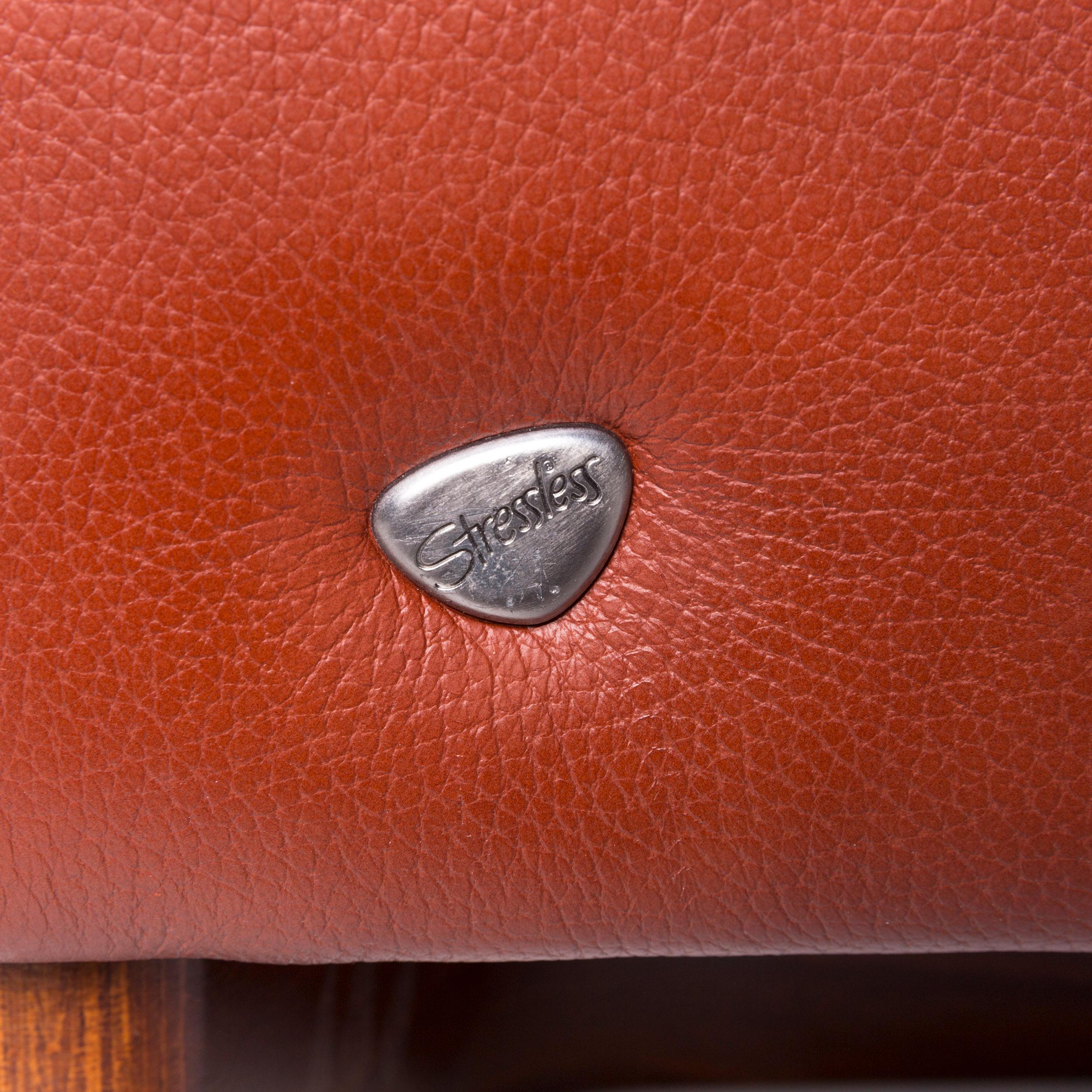 Stressless Paradise Leather Sofa Rust Brown Three-Seat Couch at 1stDibs ...