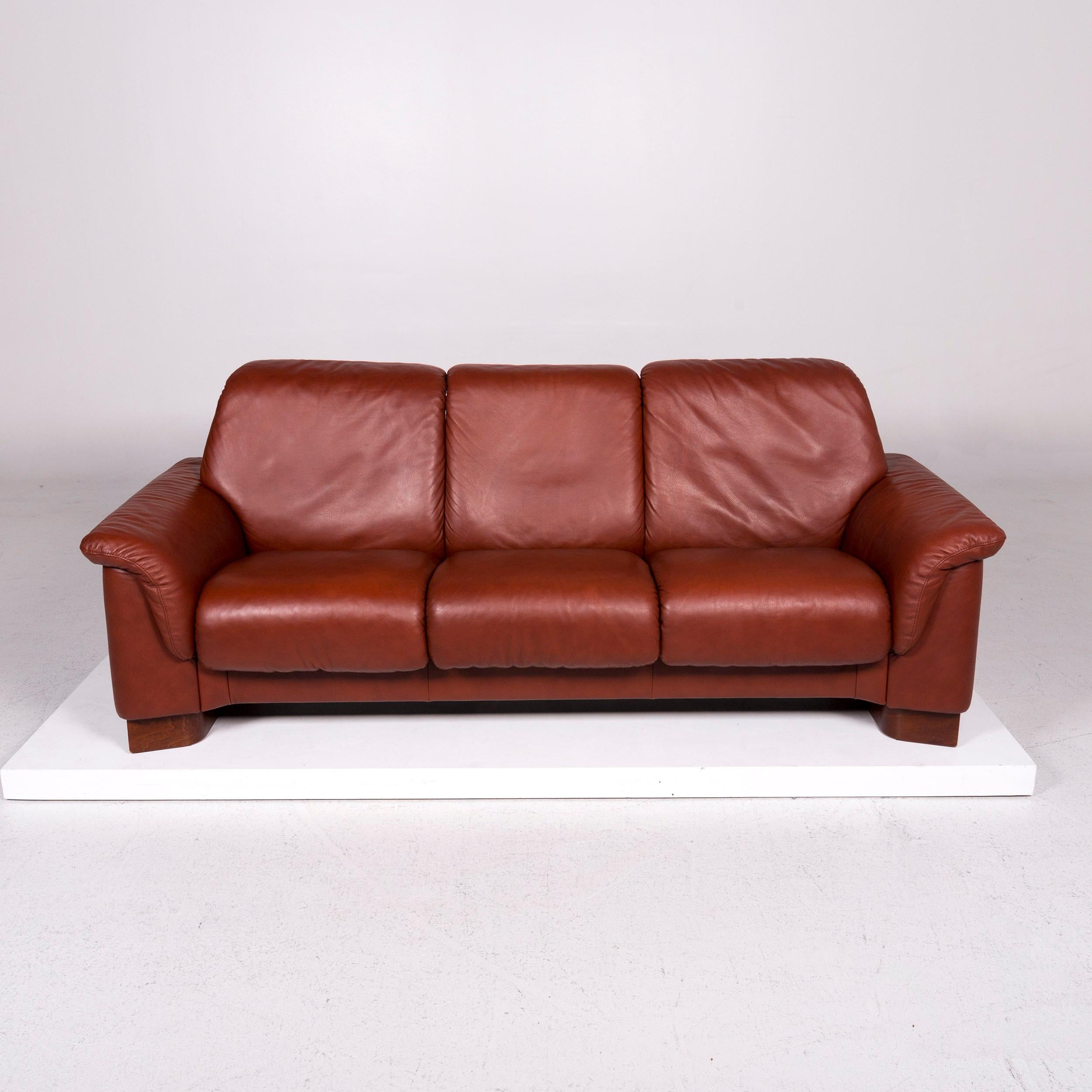 Stressless Paradise Leather Sofa Rust Brown Three-Seat Couch at 1stDibs ...