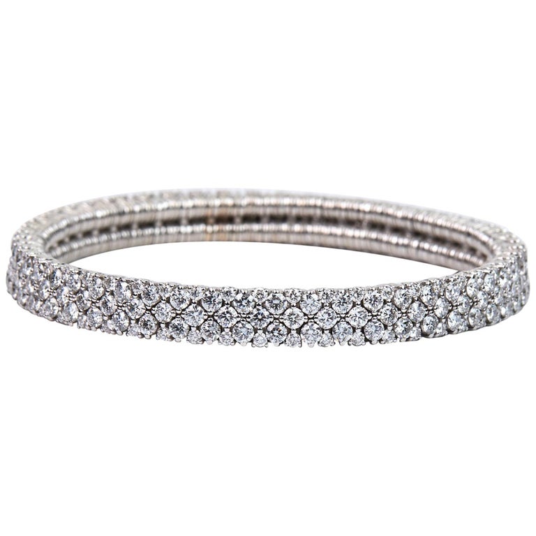Stretch Diamond Bangle Bracelet at 1stDibs