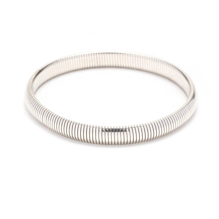 Stretchy Snake Bangle Bracelet, Sterling Silver, Stackable For Sale at ...