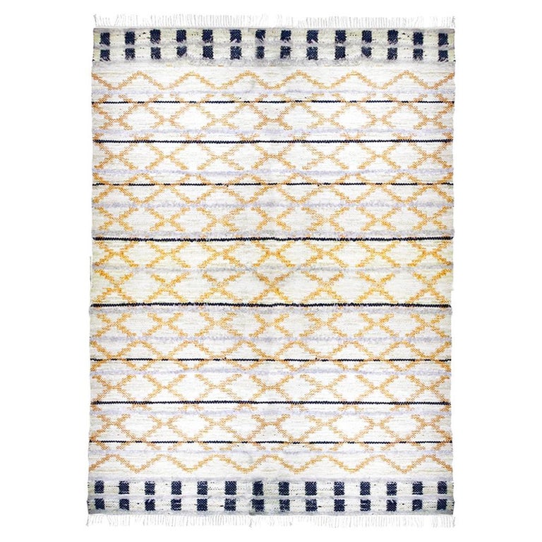 Cream and Gold Beni style rag rug cream and gold brand new For Sale at ...