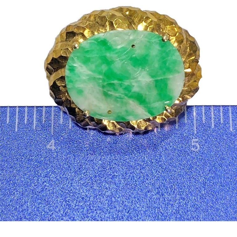 Striking 18K Yellow Gold and Jade Earrings by Designer Keil For Sale at ...