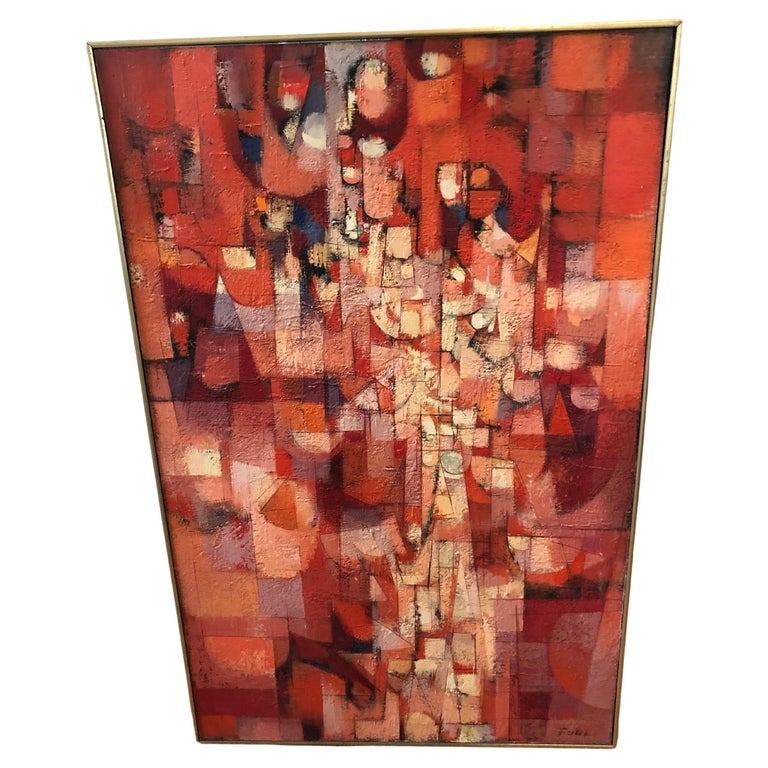 Striking Abstract Geometric Painting by John Foster For Sale at 1stDibs