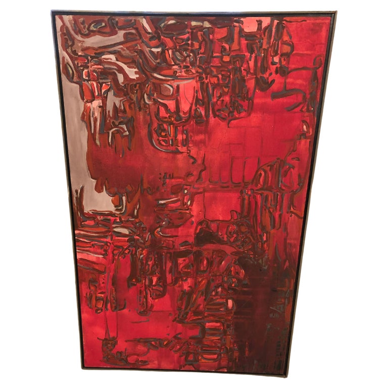 Striking Abstract in Reds and Pinks For Sale at 1stDibs