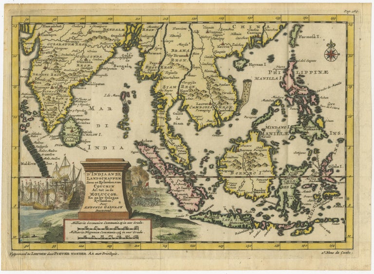 Striking Antique Map Centered on the Malay Peninsula For Sale at 1stDibs