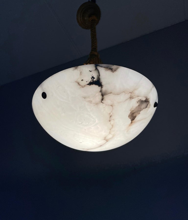 Striking Art Deco Moon Shape Pendant Light or Chandelier with Original ...