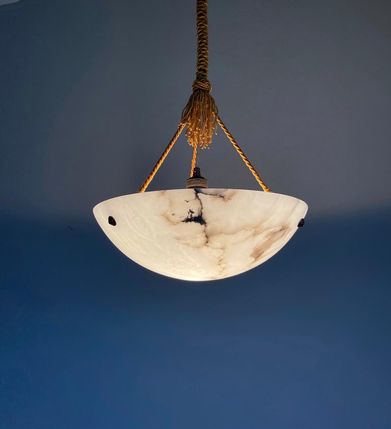 Striking Art Deco Moon Shape Pendant Light or Chandelier with Original ...