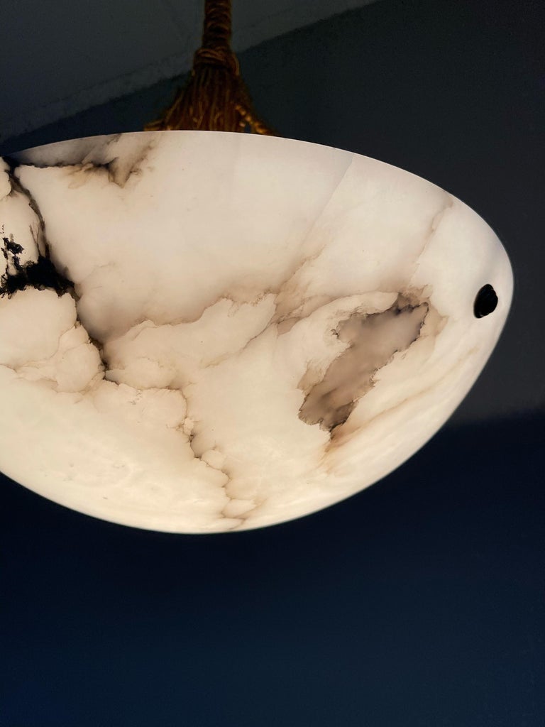 Striking Art Deco Moon Shape Pendant Light or Chandelier with Original ...