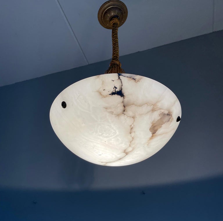 Striking Art Deco Moon Shape Pendant Light or Chandelier with Original ...