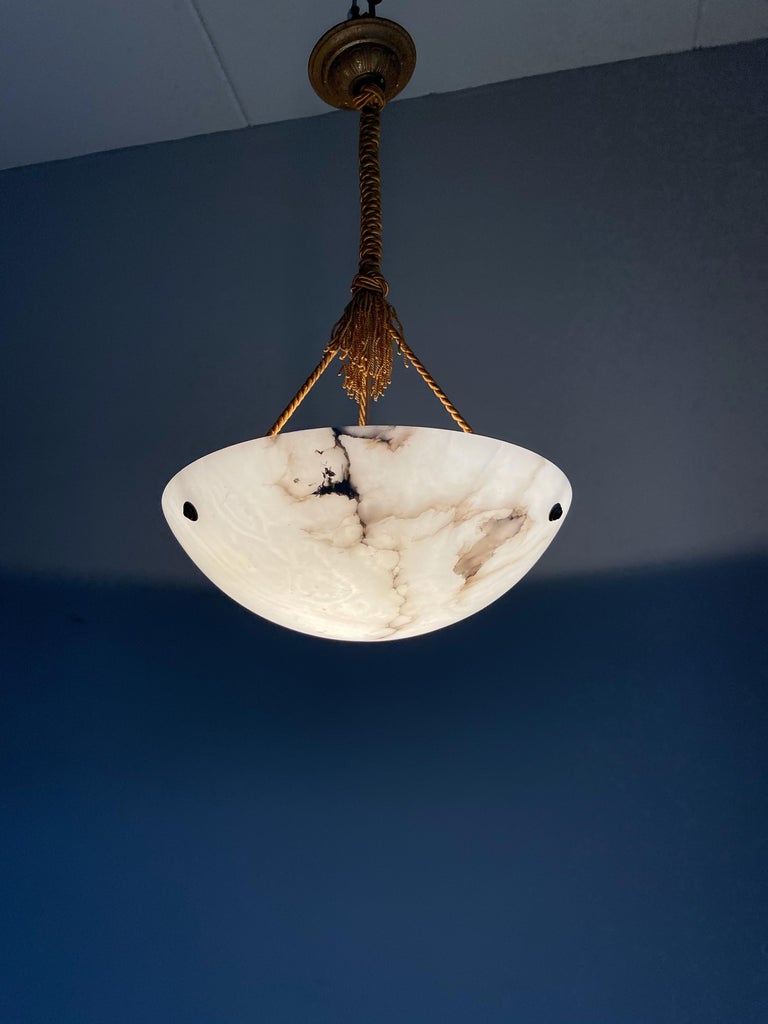 Striking Art Deco Moon Shape Pendant Light or Chandelier with Original ...