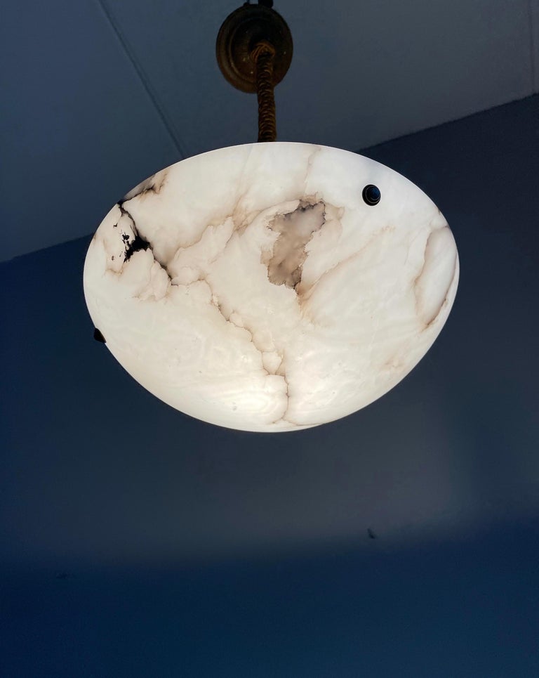 Striking Art Deco Moon Shape Pendant Light or Chandelier with Original ...