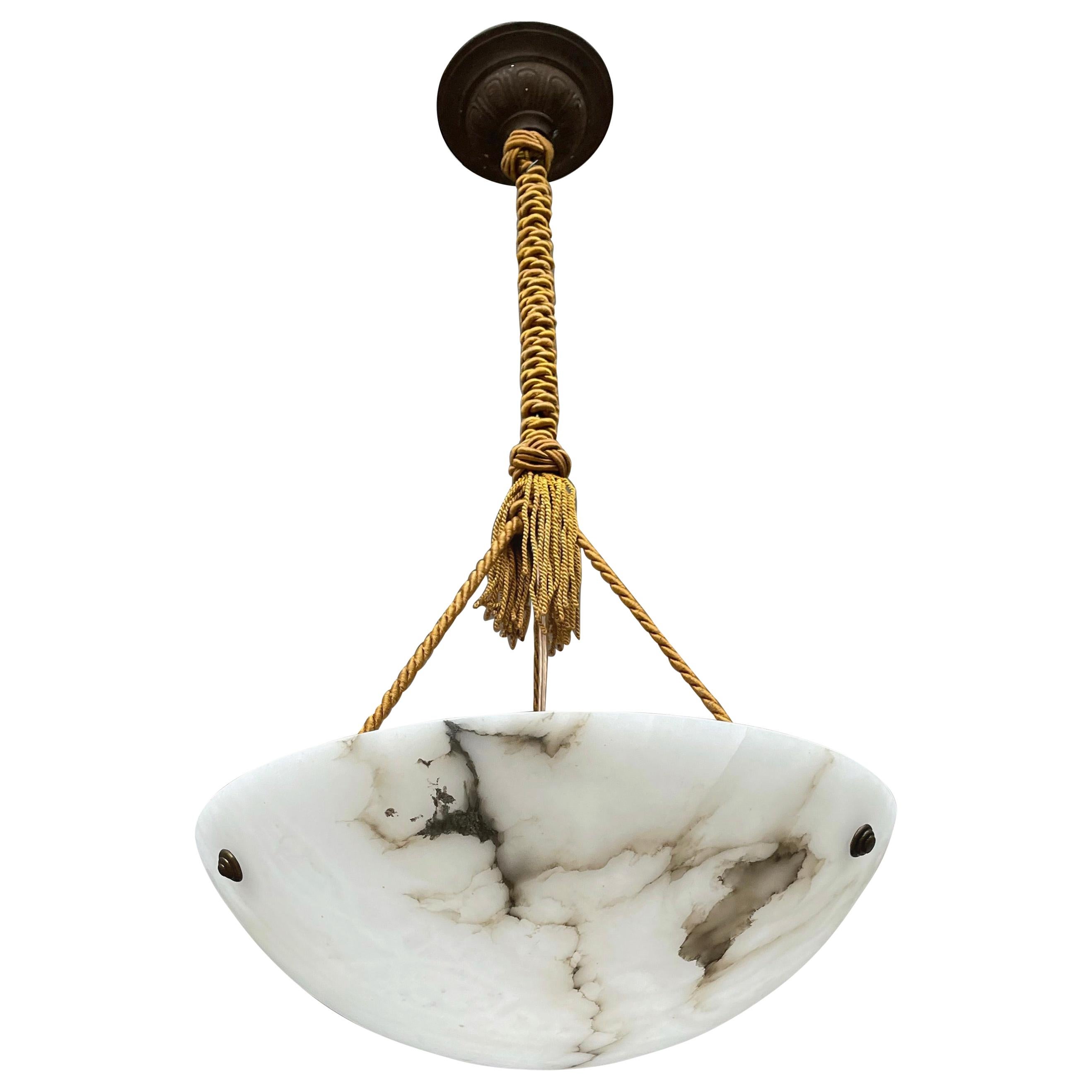 Striking Art Deco Moon Shape Pendant Light or Chandelier with Original ...