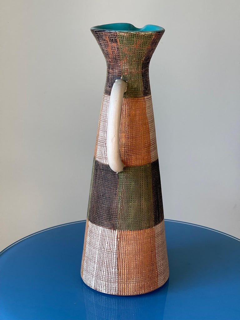 Striking Bitossi “Seta” Pitcher for Raymor For Sale at 1stDibs