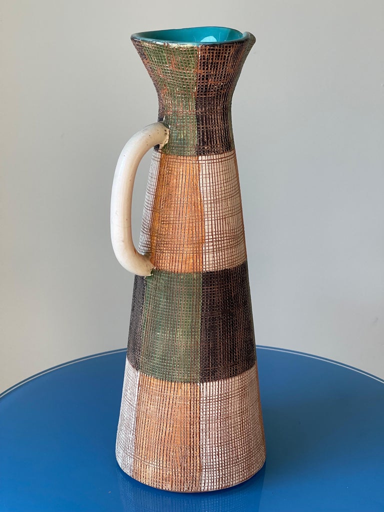 Striking Bitossi “Seta” Pitcher for Raymor For Sale at 1stDibs
