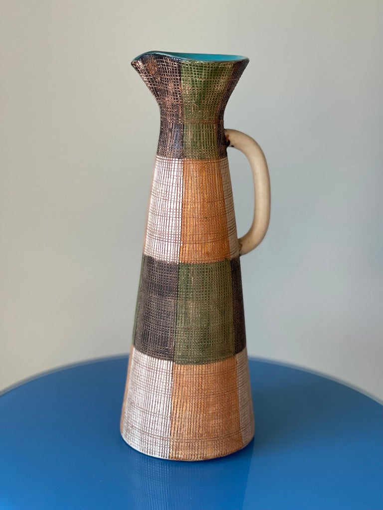Striking Bitossi “Seta” Pitcher for Raymor For Sale at 1stDibs