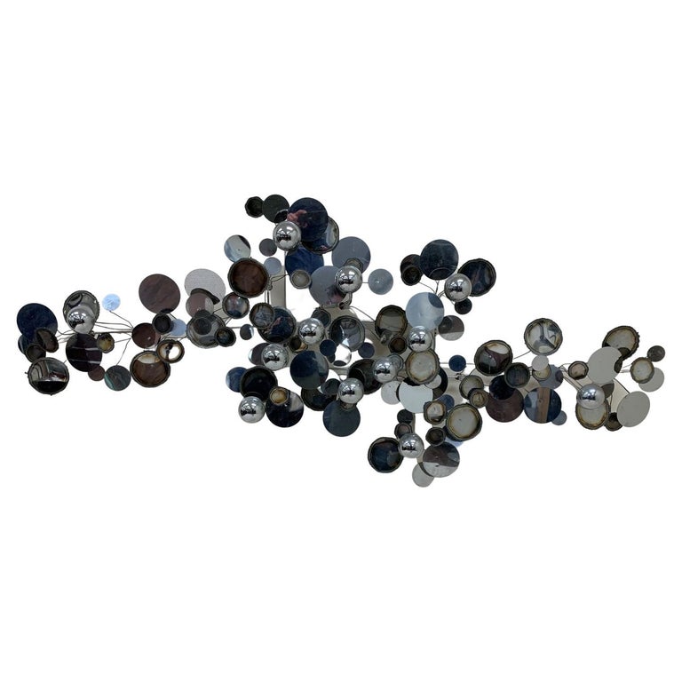Striking C. Jere “Raindrops” Chrome Wall Art Sculpture C. 1970’s at 1stDibs