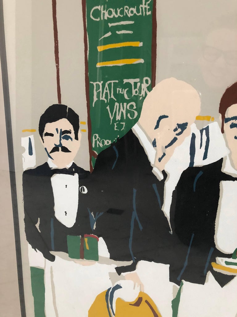 Striking Contemporary Signed and Numbered Lithograph of French Waiters ...