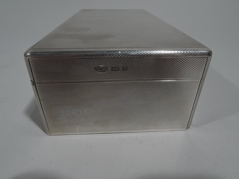 Striking English Art Deco Modern Sterling Silver Box For Sale at 1stDibs