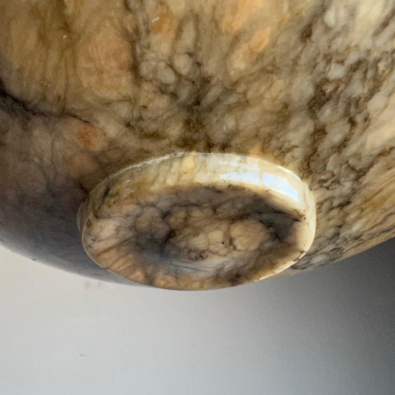 Striking Example Art Deco Alabaster Pendant Light with a Lot of Black ...