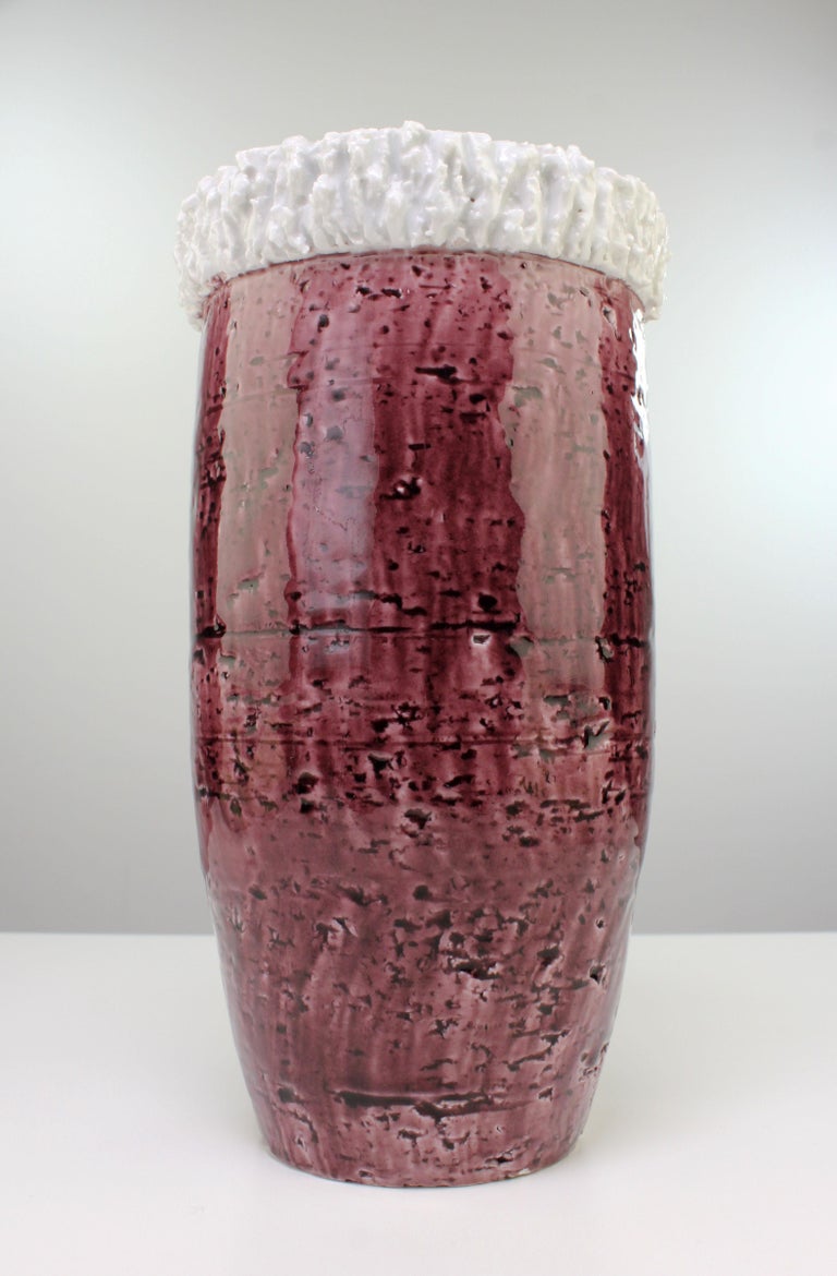Striking Gunnar Nylund Magenta Chamotte, Porcelain Vase for Rorstrand ...