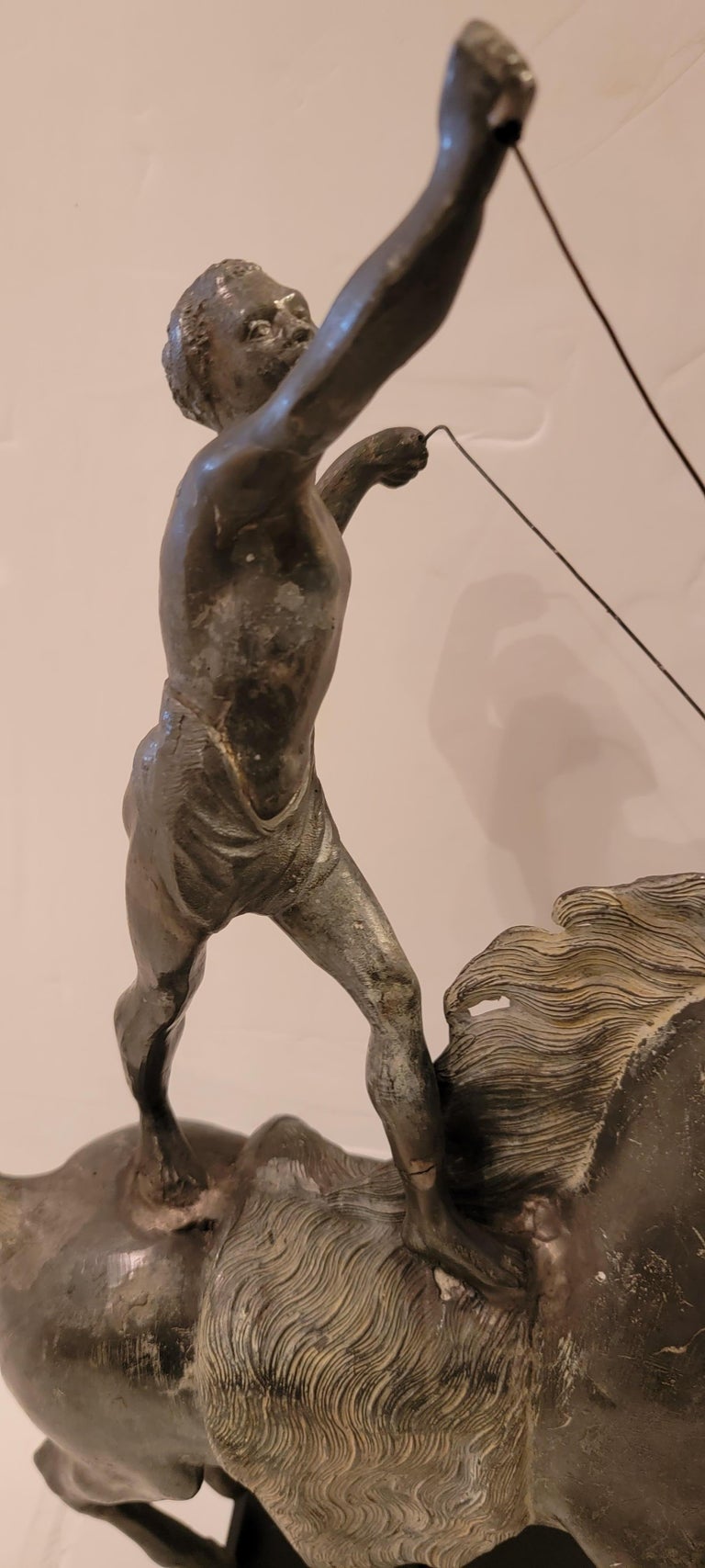 Striking Horse and Rider Sculpture with Amazing Details For Sale at 1stDibs