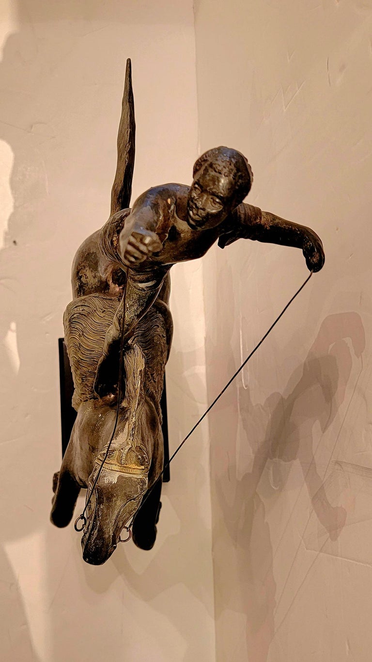 Striking Horse and Rider Sculpture with Amazing Details For Sale at 1stDibs