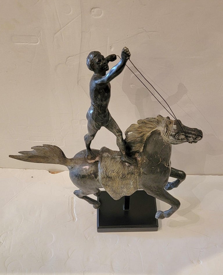 Striking Horse and Rider Sculpture with Amazing Details For Sale at 1stDibs