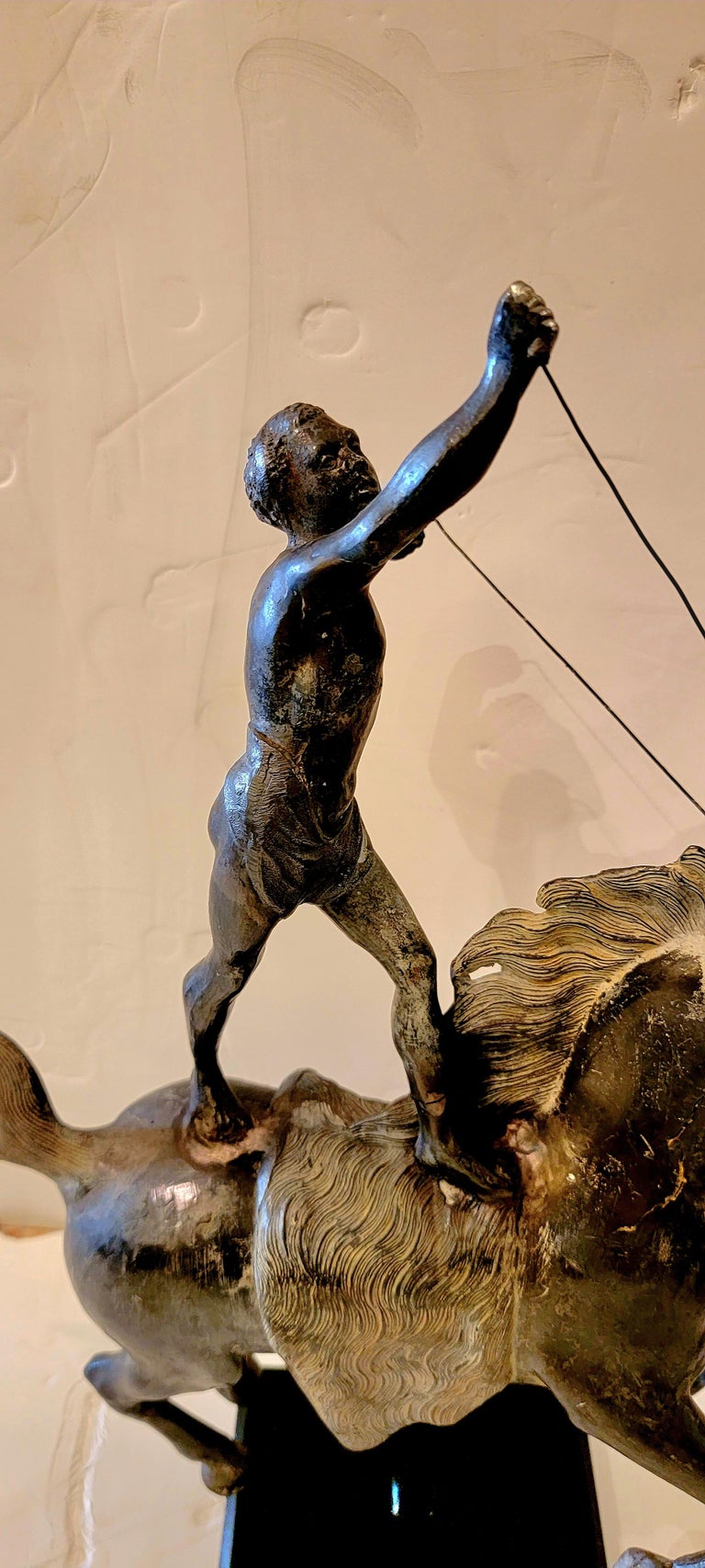 Striking Horse and Rider Sculpture with Amazing Details For Sale at 1stDibs