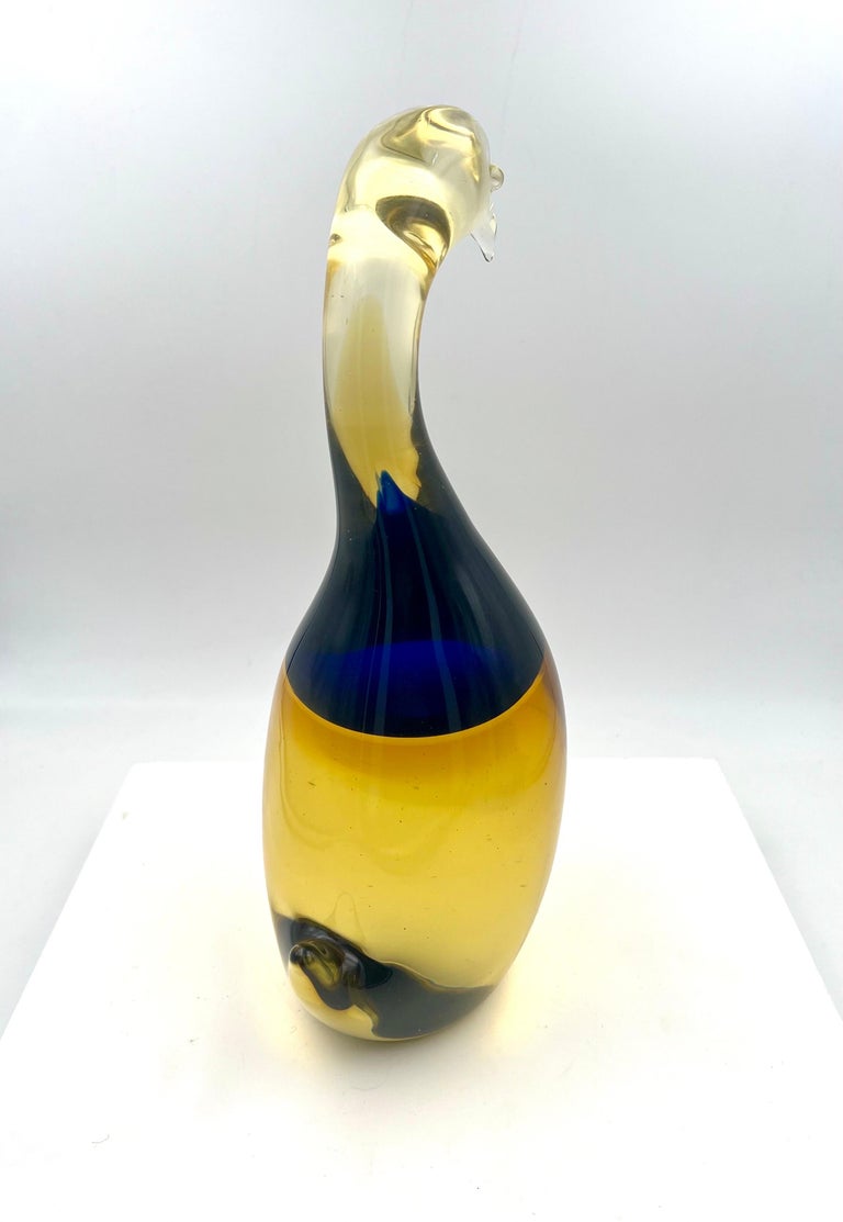 Striking Italian Sommerso Blown Murano Glass Tall Penguin For Sale at ...