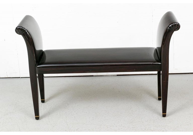 Striking Lacquered Wood Bench With High Sides For Sale at 1stDibs
