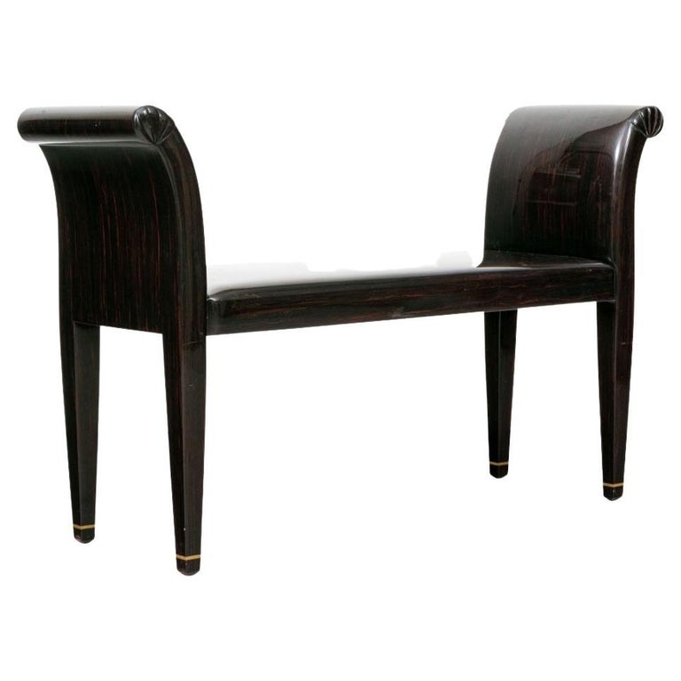 Striking Lacquered Wood Bench With High Sides For Sale at 1stDibs