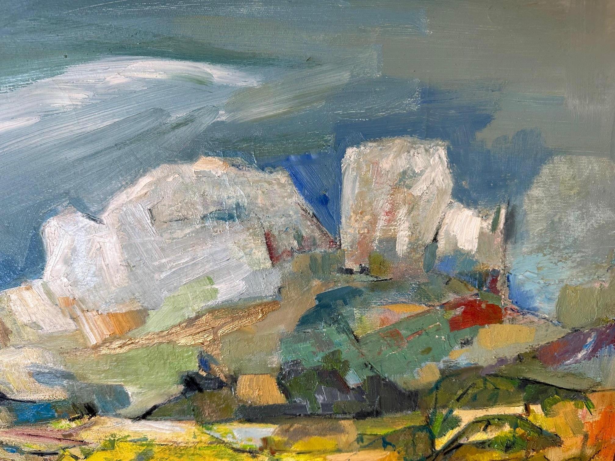 Striking Large Abstract Landscape Painting For Sale at 1stDibs