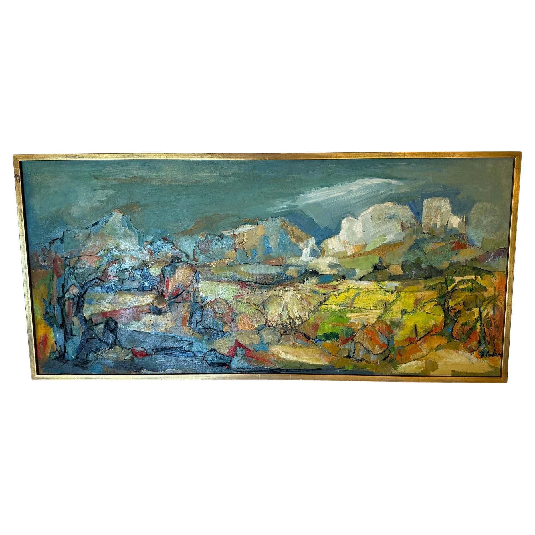 Striking Large Abstract Landscape Painting For Sale at 1stDibs