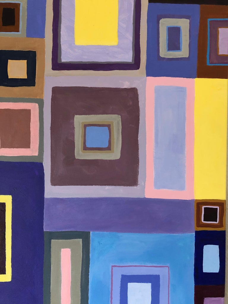 Striking Large Geometric Abstract Painting For Sale at 1stDibs