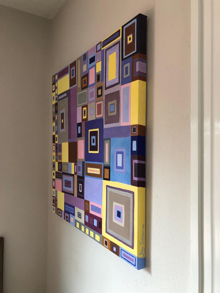 Striking Large Geometric Abstract Painting For Sale at 1stDibs