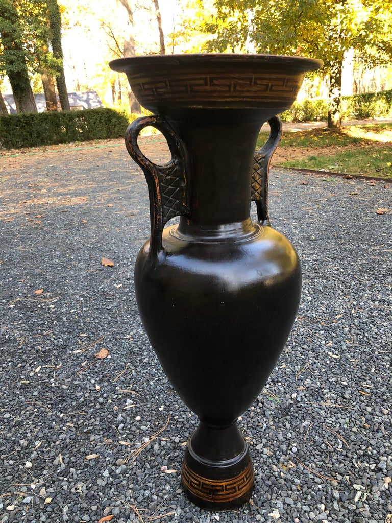 Striking Large Italian Pottery Urn with Greek Key Decoration For Sale ...