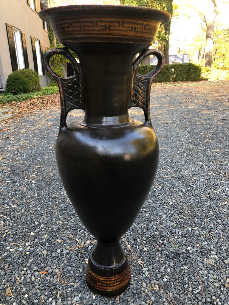Striking Large Italian Pottery Urn with Greek Key Decoration For Sale ...